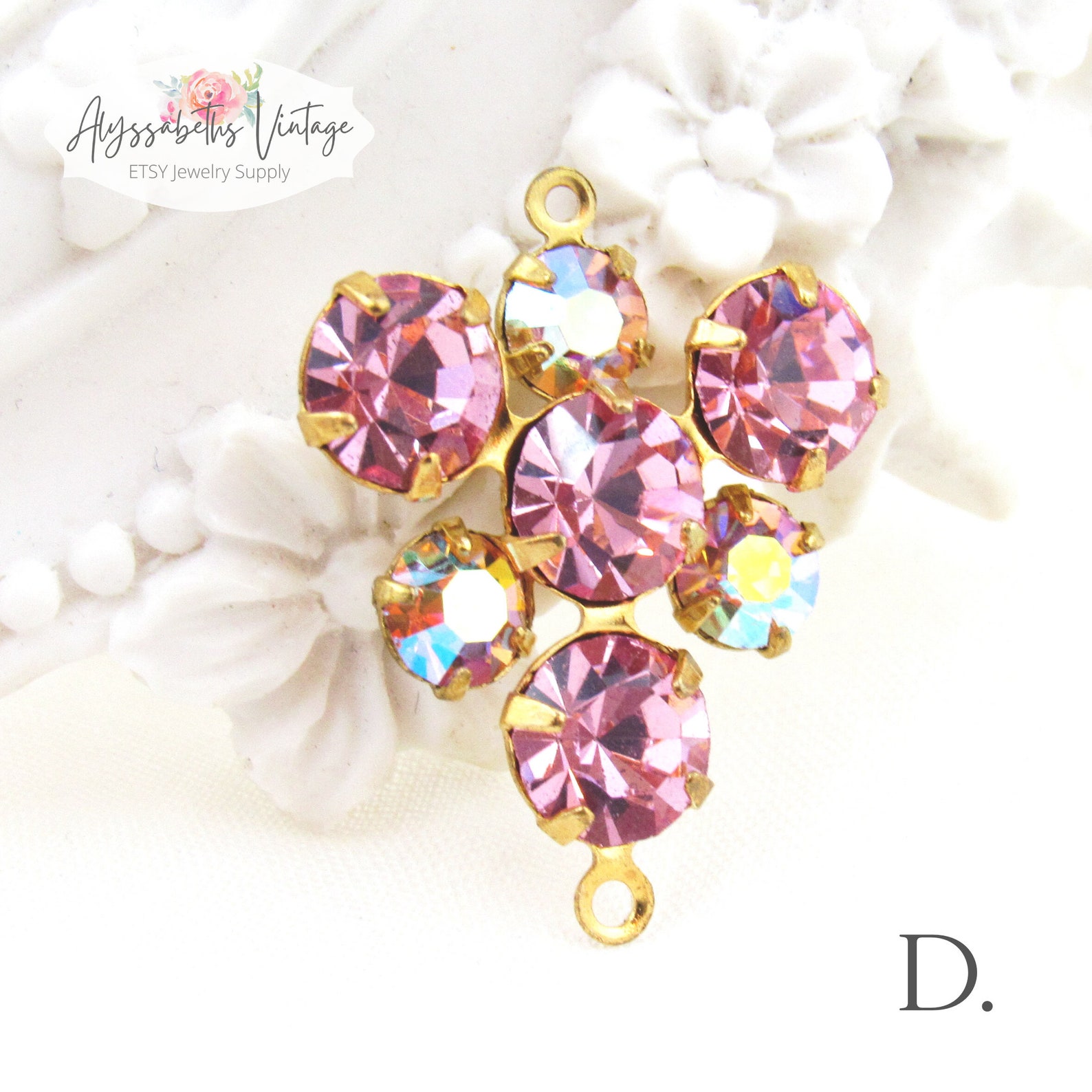 Elegant Austrian Crystal Rhinestone Triangle Cluster Connectors 23x ...