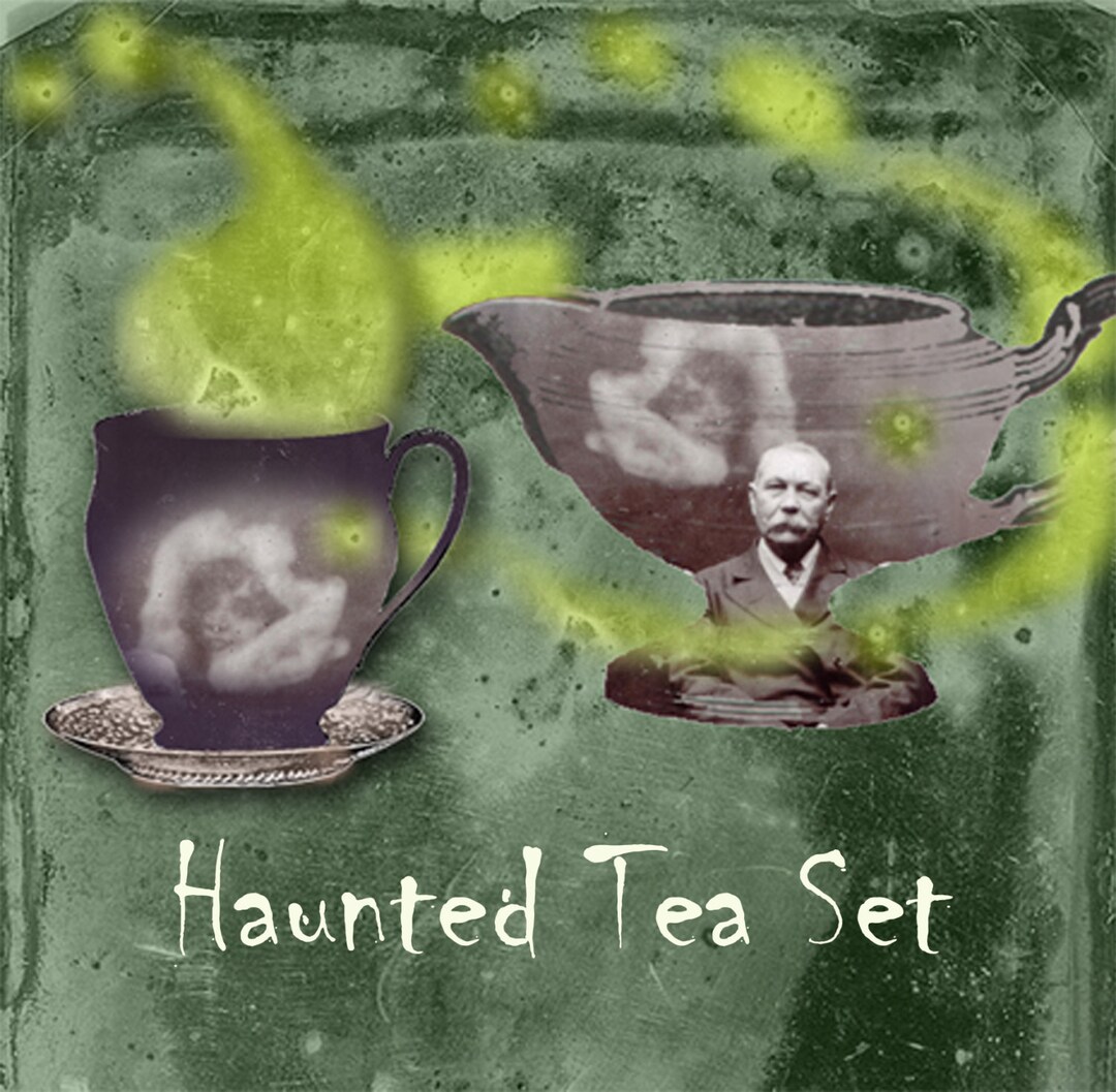 Haunted Tea Set Digital Collage Sheet Halloween Spirit - Etsy