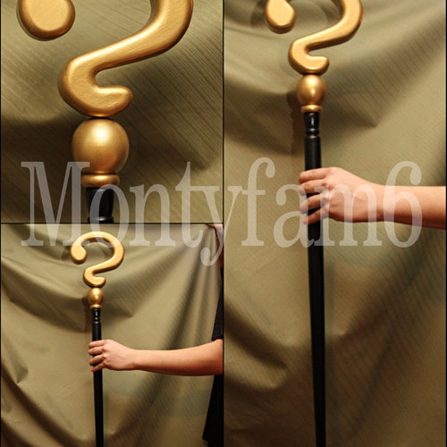 RIDDLER CANE Green Black Question Mark Costume Walking Stick - Etsy