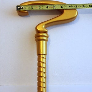 RIDDLER Spiral CANE 42" Inch Question Mark Gold Costume Walking Stick ...