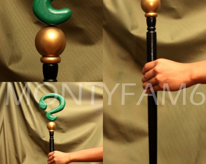 RIDDLER CANE Green Black Question Mark Costume Walking Stick Prop ...