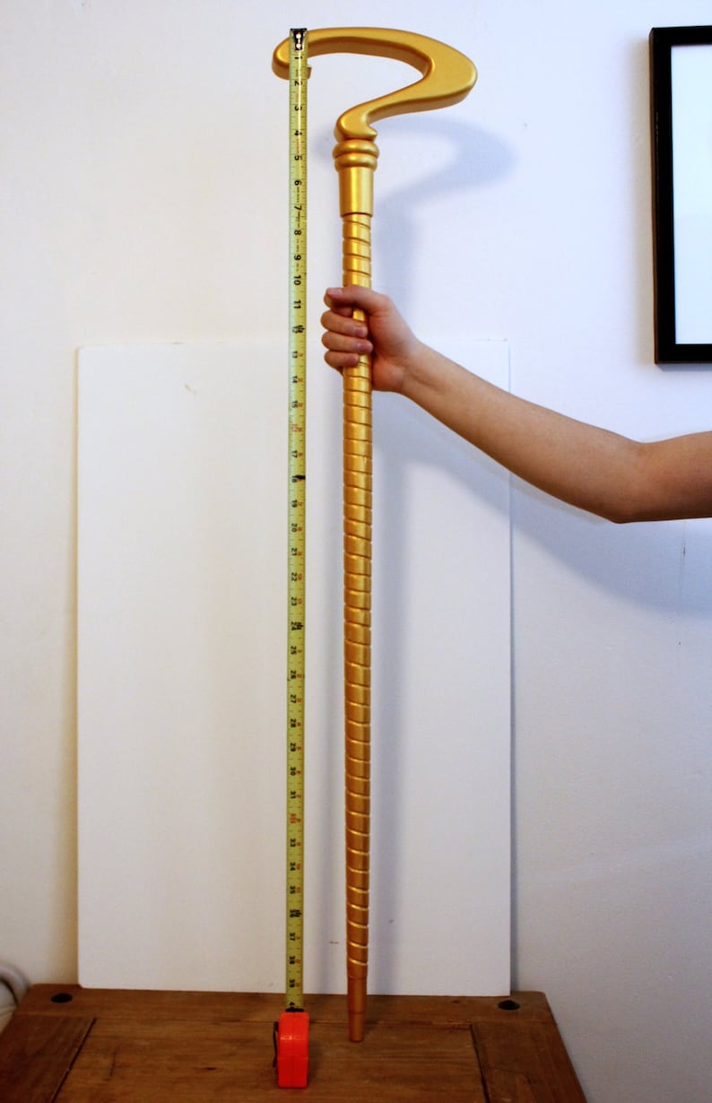 RIDDLER Spiral CANE 42 Inch Question Mark Gold Costume - Etsy