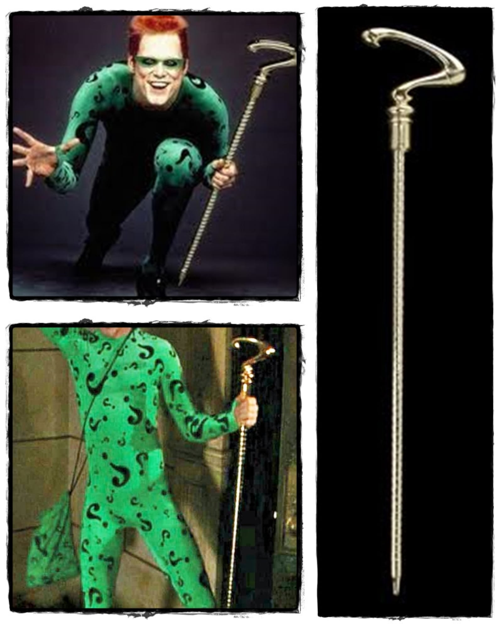 RIDDLER Spiral CANE 42 Inch Question Mark Gold Costume | Etsy