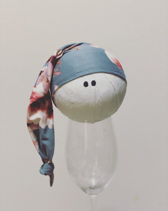 Dusty Blue Floral Sleepy Hat - Etsy