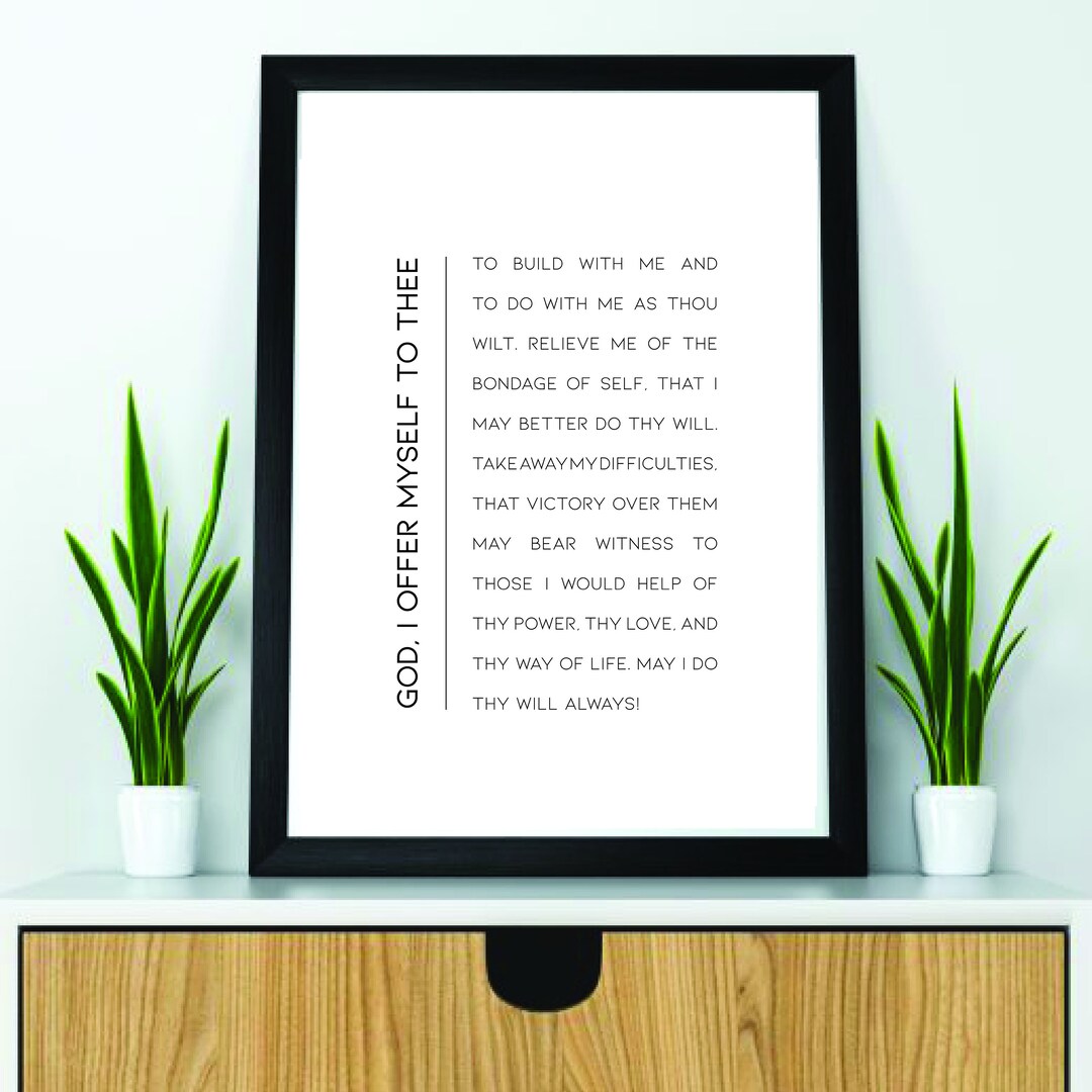 Third Step Prayer Minimalist- Recovery Wall Art - Digital Download - Etsy