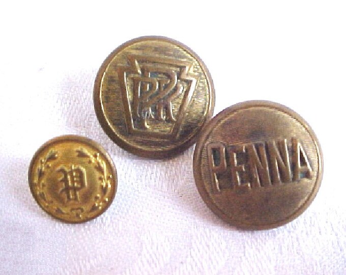 Pennsylvania Railroad Buttons Vintage Brass Uniform Buttons PRR ...