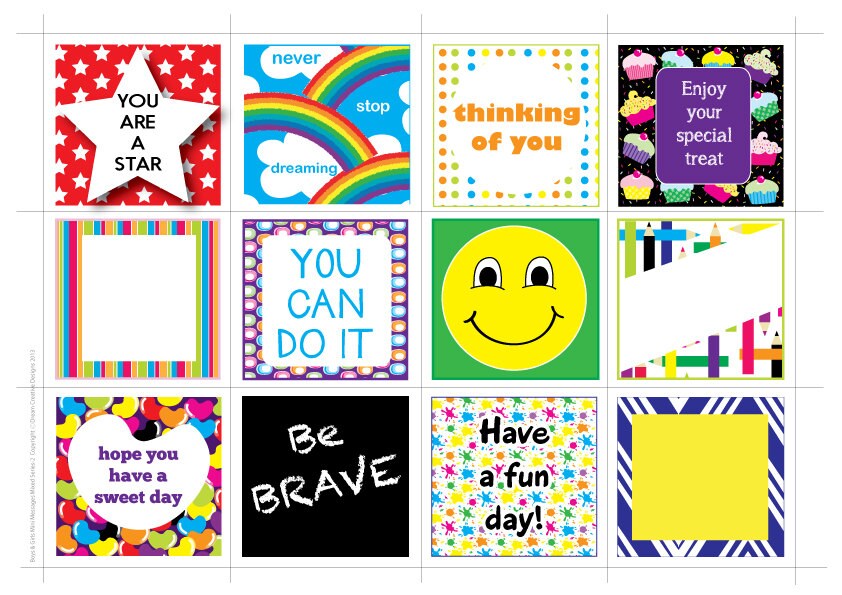 Printable Lunchbox Notes for Kids Mini Messages - Etsy