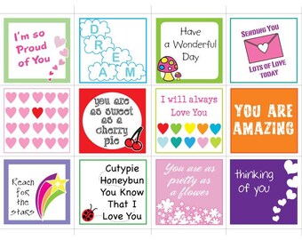 Printable Lunchbox Notes for Kids Mini Messages - Etsy