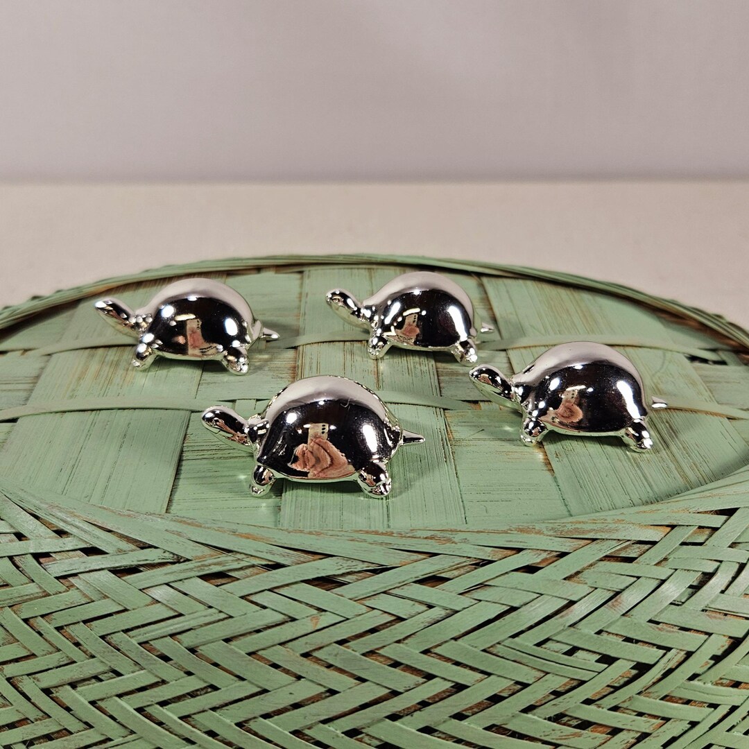 Vintage Set of Four Oneida Silver Plated Turtle Place Card Holders ...