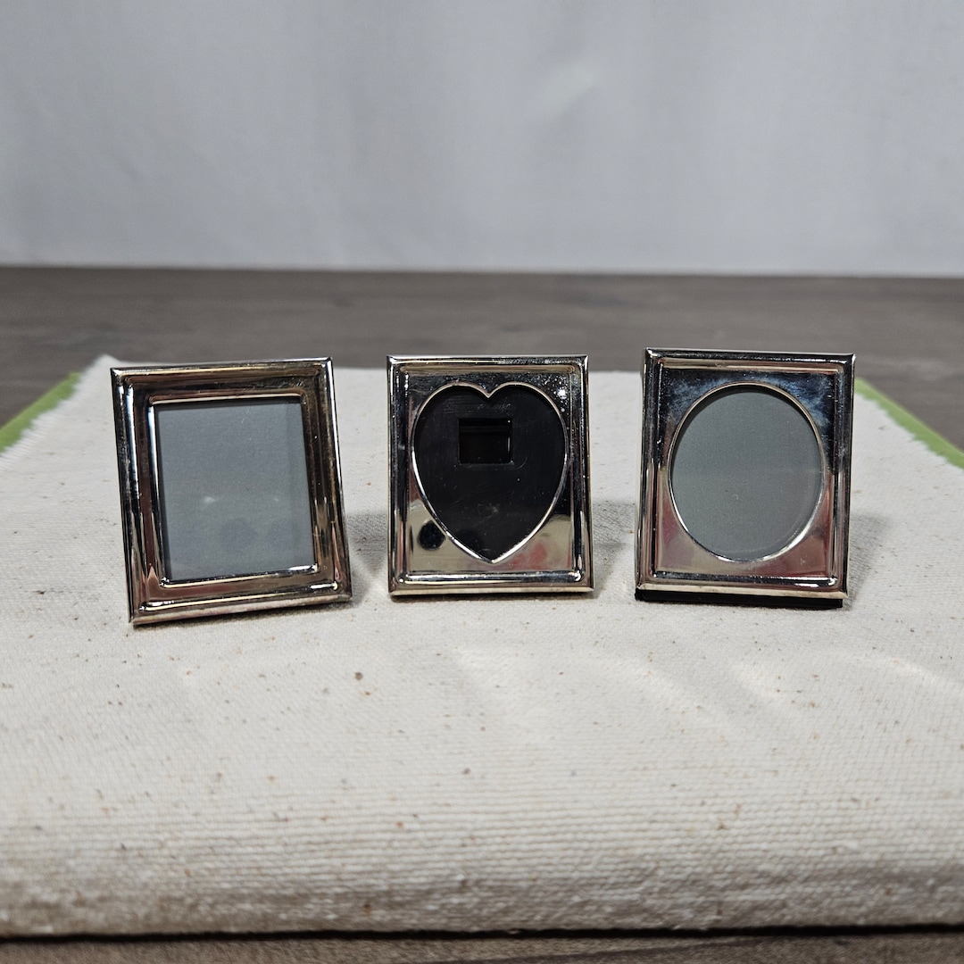 Vintage Trio Silver Plate Miniature Photo Frames, Three Tiny Silver ...