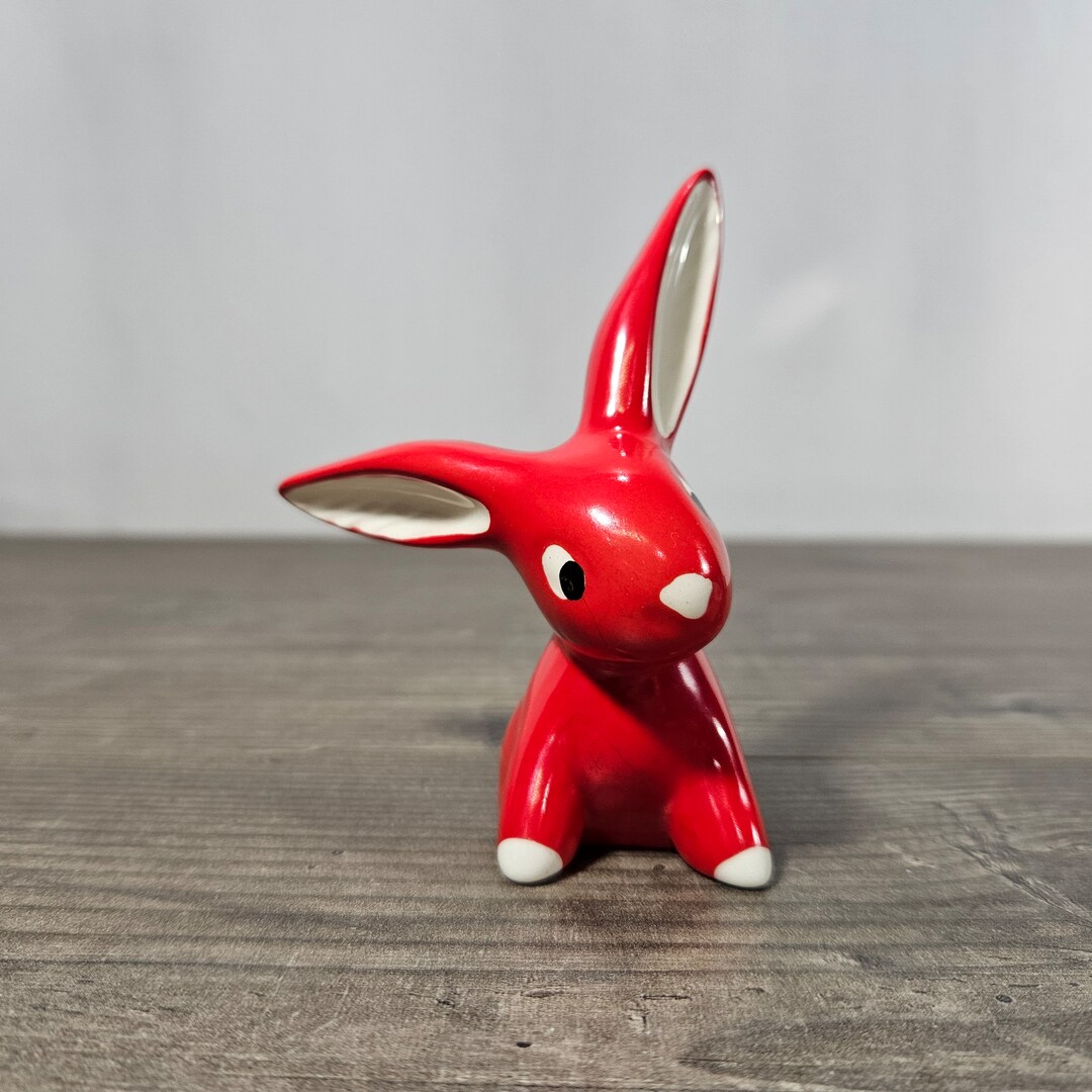 Vintage Red Goebel W Germany Cartoon Rabbit 4 Inch Ceramic Figurine - Etsy