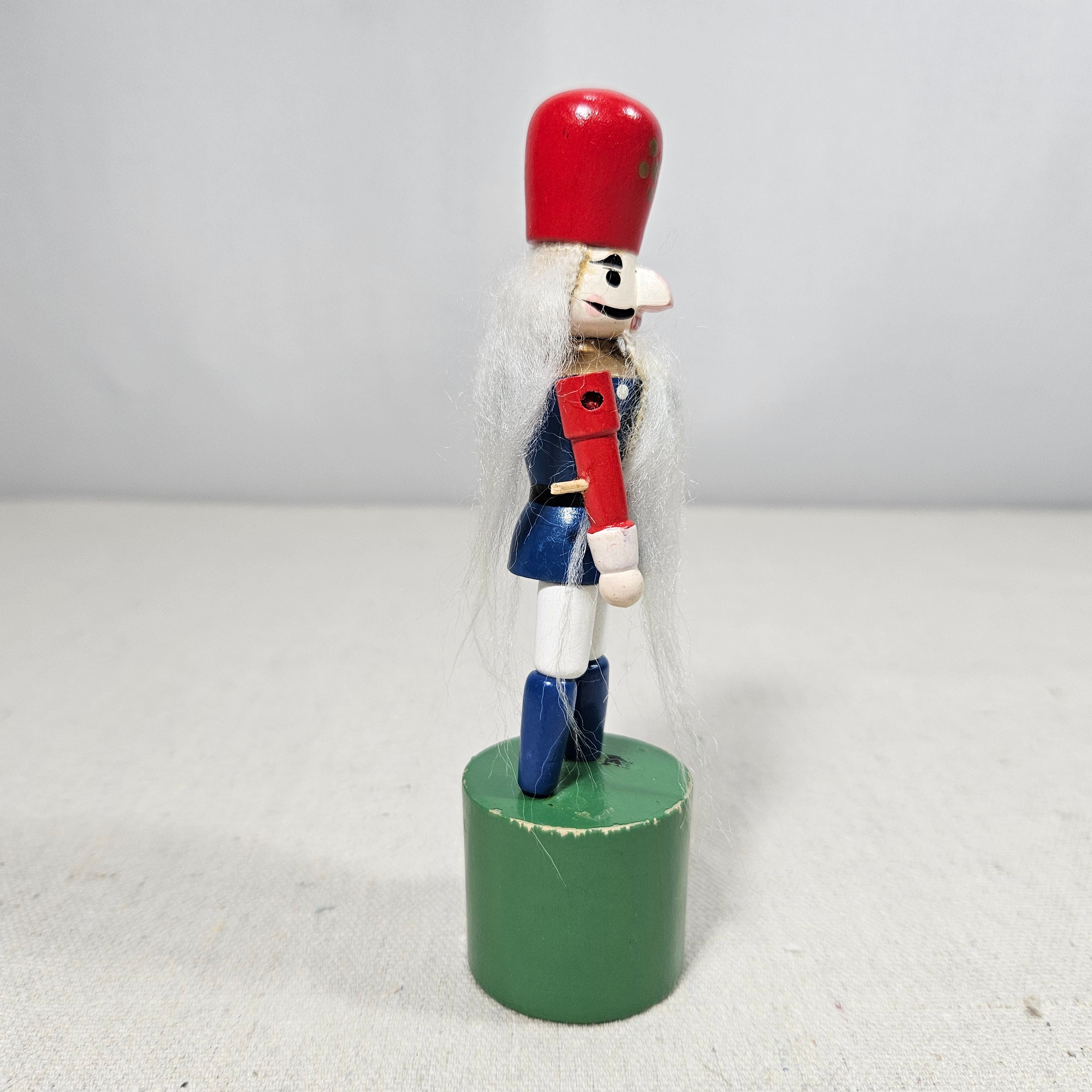 Vintage Push Button Nutcracker Toy Christmas Push Button - Etsy