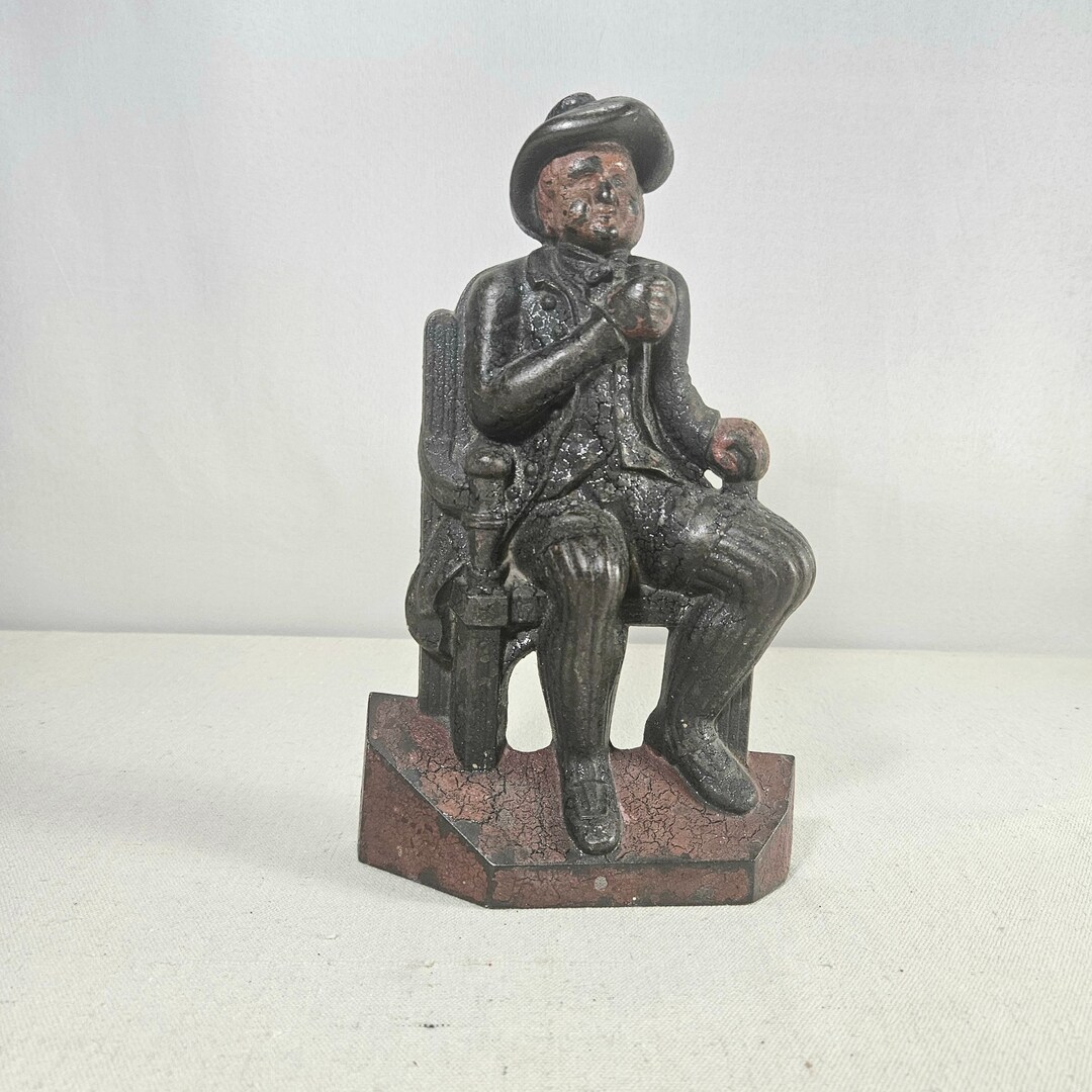 Vintage Cast Iron Victorian Souter Johnnie Door Stop 10 Inch - Etsy