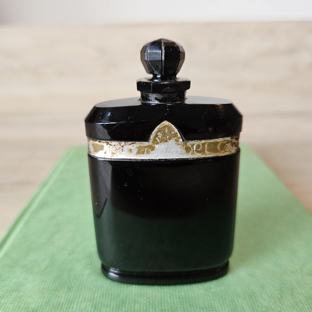 Vintage Caron Nuit De Noel Perfume Empty Black Glass Bottle 3 Inch Art ...