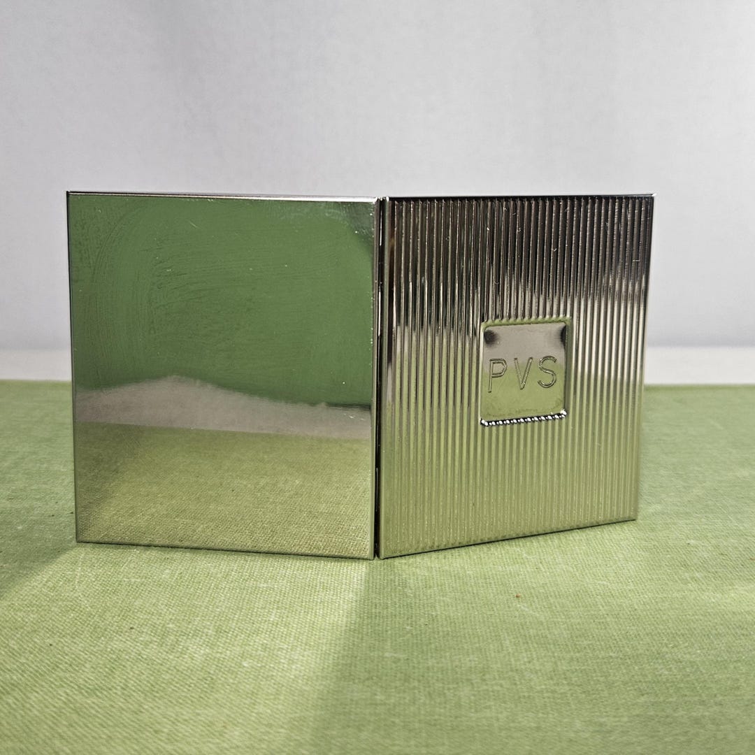 Stainless Steel Hinged Photo Frame Compact Monogramed 2 X 3 Inch Frames ...