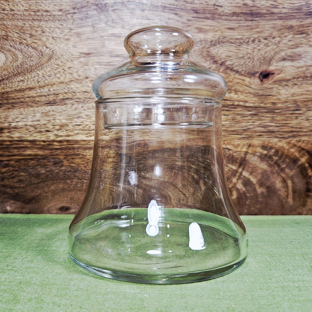 Vintage 1970's Libbey Clear Glass Bell Shaped Jar With Lid 4.25" Tall ...