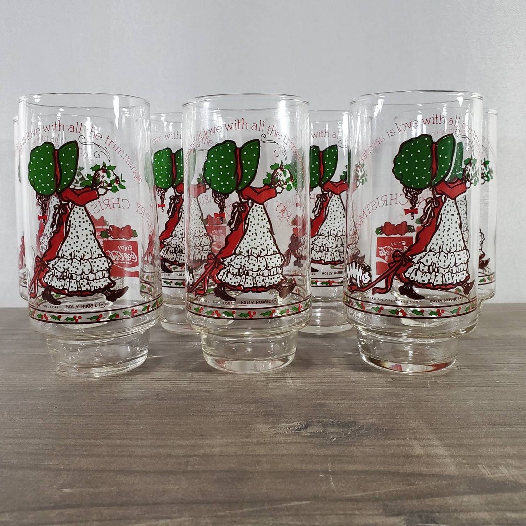 Vintage Holly Hobbie Coca Cola Christmas Tumbler Drinking Etsy