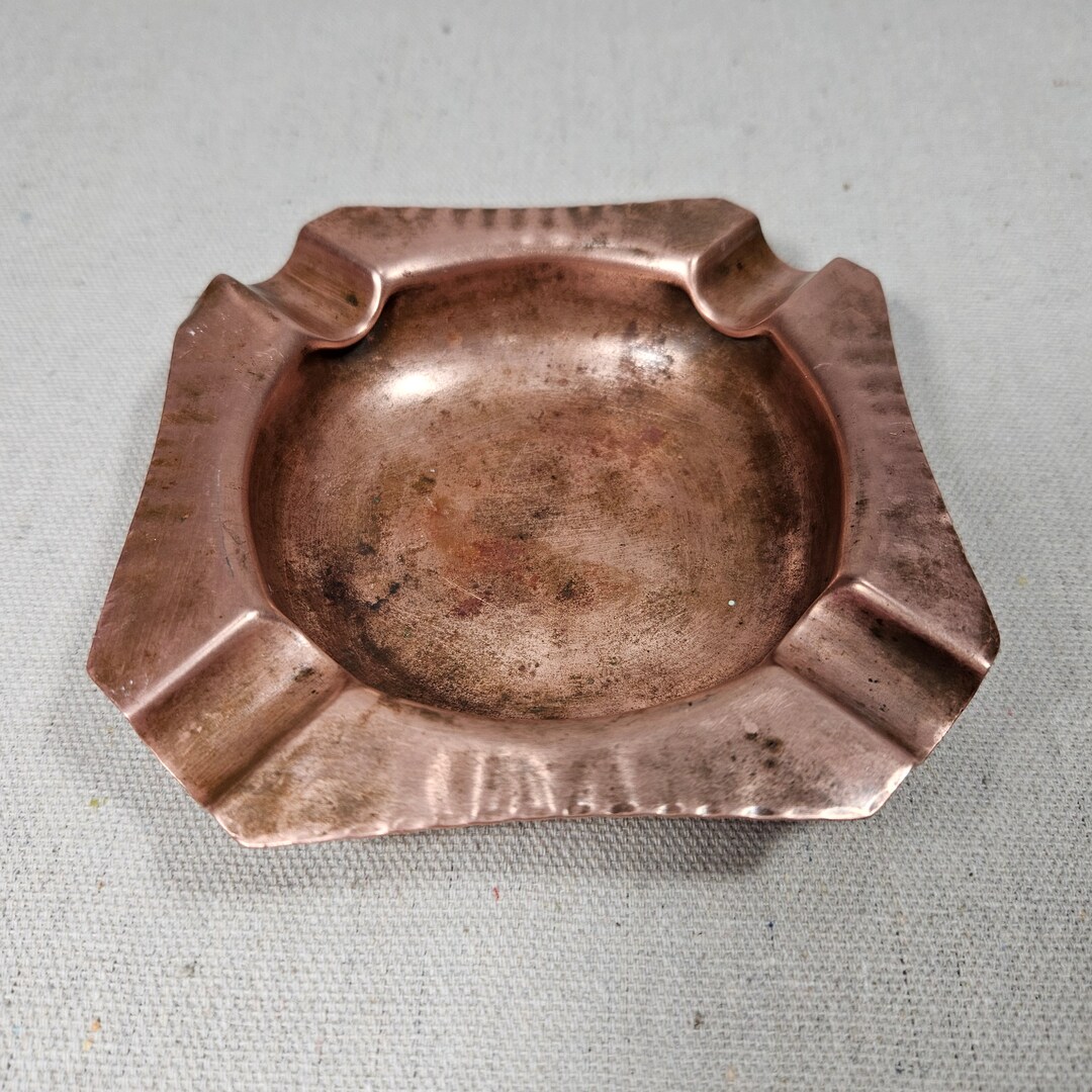 Vintage Copper Ashtray Made by W H Dunstan, Early 1900's Copper Metal ...