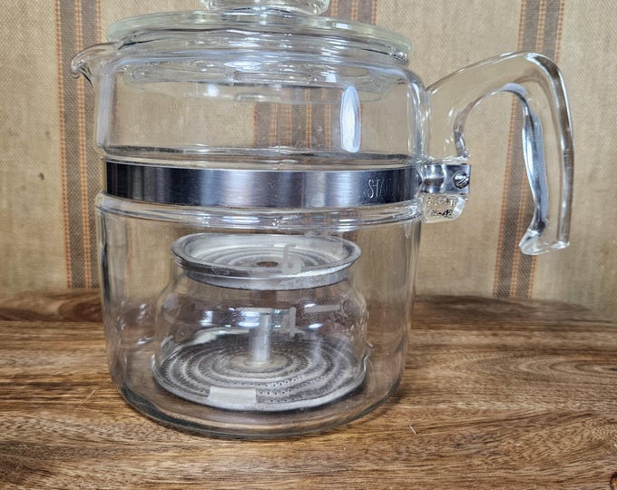 Vintage Pyrex Flameware 6 Cup Percolator Coffee Pot Stove Top **missing ...