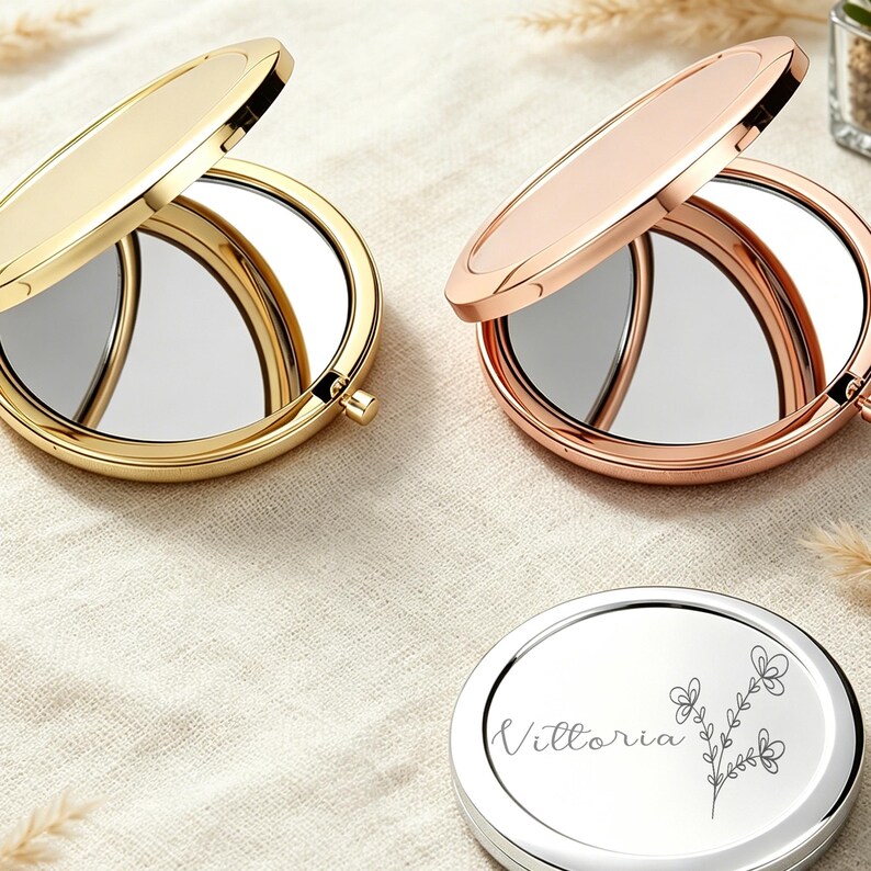 Personalized Engraved Compact Mirror for Bridesmaids, Custom Name ...