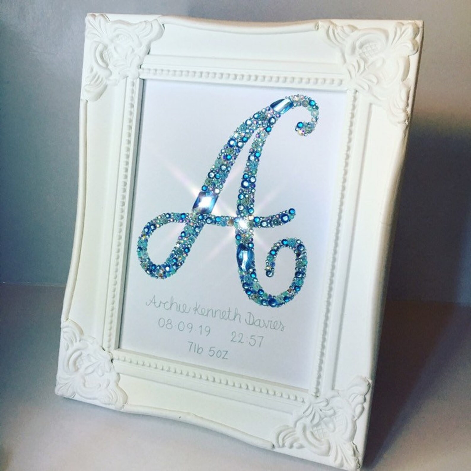 Initial Letter Name Frame Personalised Gift Button Wall Art - Etsy
