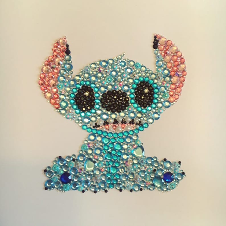 Stitch Gift Decoration. Lilo & Stitch Button Swarovski | Etsy