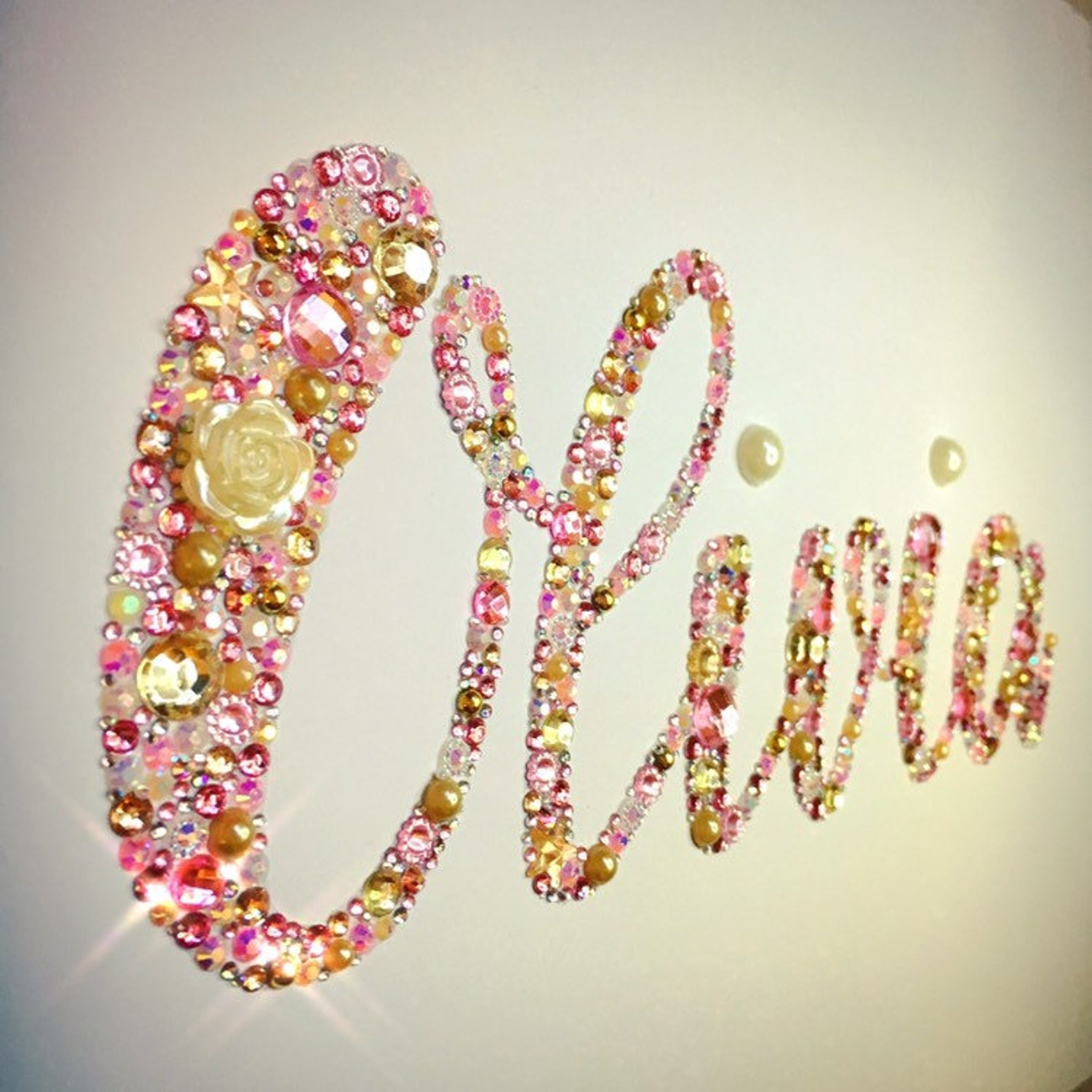 Name Frame Initial Letter Personalised Gift Button Wall | Etsy UK