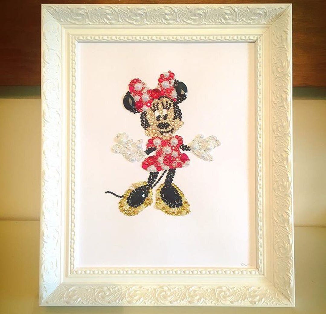 Minnie Mouse Disney Decoration. Button Swarovski Crystal Frame. Button ...