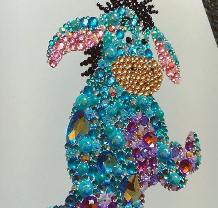Winne the Pooh Eeyore Disney Framed Swarovski Button Crystal - Etsy UK
