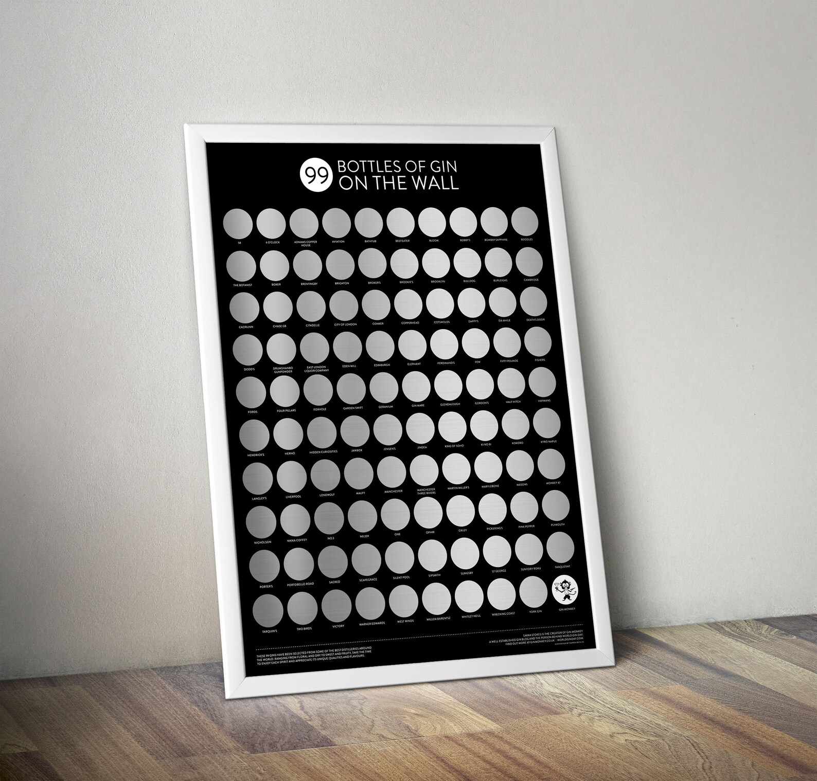 Scratch off Gin Poster: 99 Bottles of Gin on the Wall - Etsy