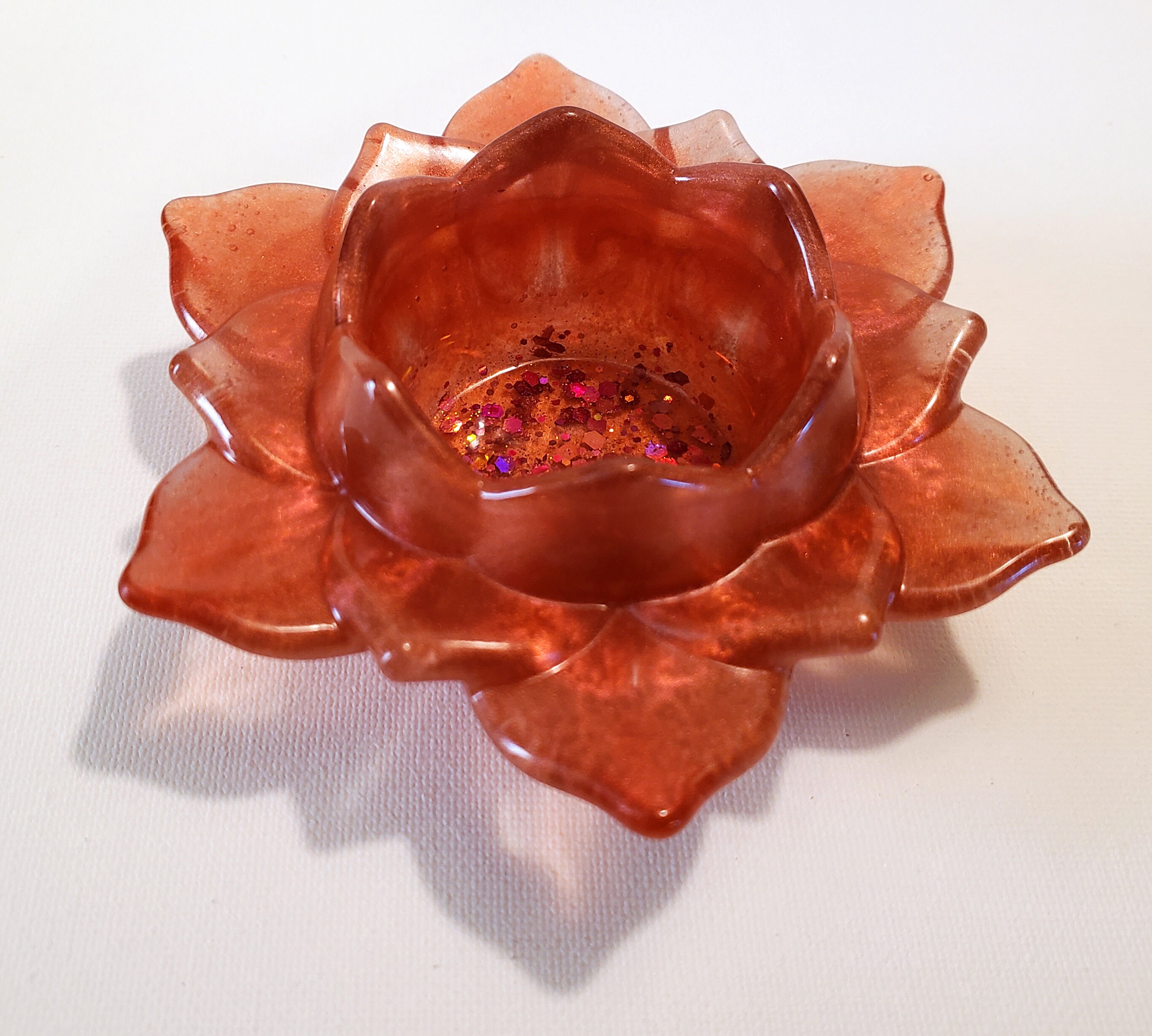 Lotus Flower, Resin, Tea Light Holder, Home Decor, Flickering Candle - Etsy