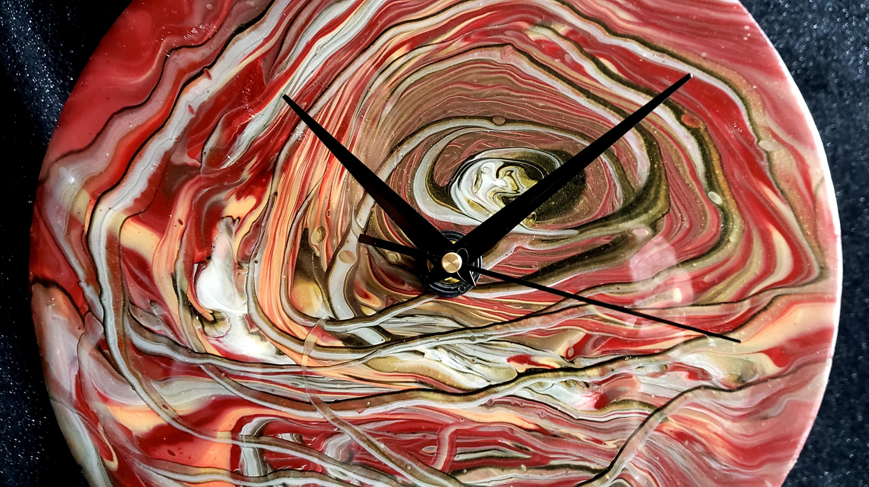 Fluid Acrylic Pour Abstract Painting Wall Clock Round - Etsy