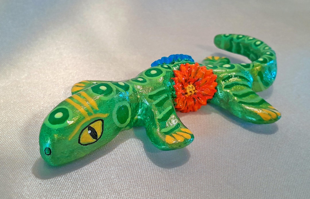 Handmade Clay Iguana: Mexican Folk Art Decor - Etsy