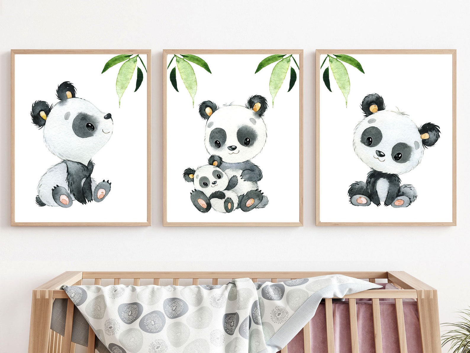 Panda Room Decor Baby Boy Nursery Wall Art Kids Prints - Etsy