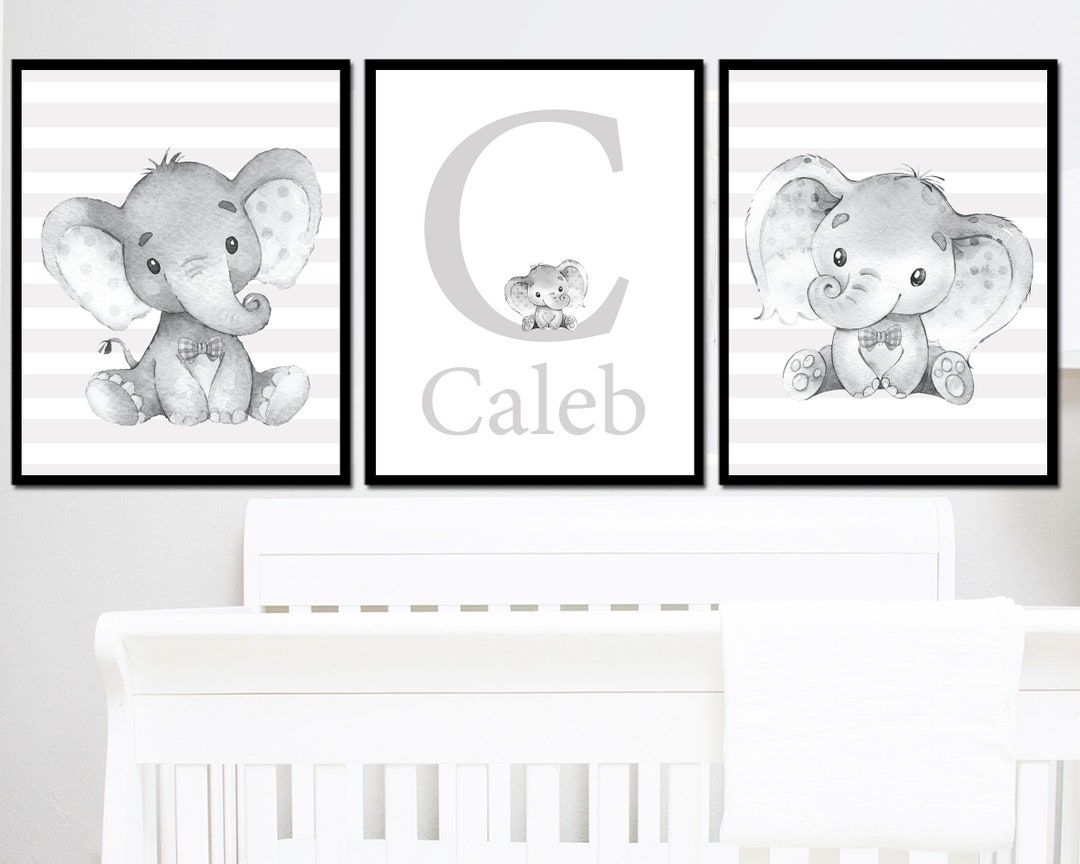 Custom Baby Boy Name Art Neutral Nursery Initial Prints - Etsy