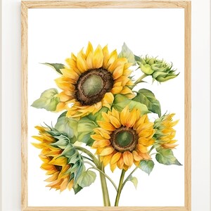Sunflower Art Print Kids Bedroom Decor Home Baby Girl Nursery Wall ...
