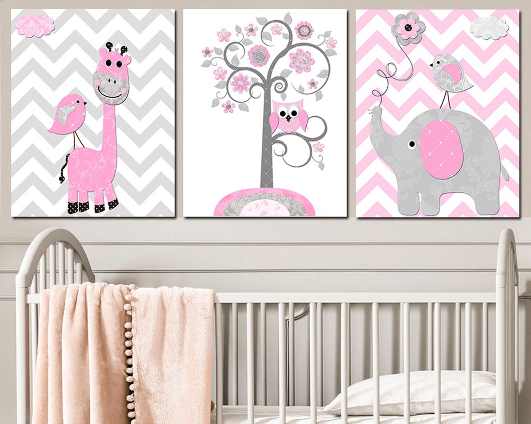 Childrens Art Prints Baby Girl Nursery Wall Decor Set of 3 - Etsy