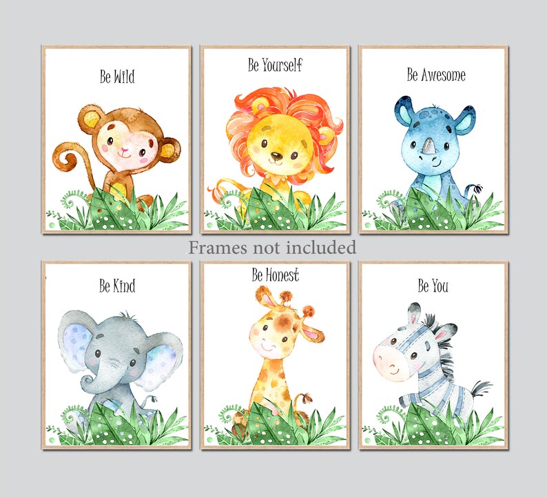 Jungle Animals Prints Posters Safari Room Baby Nursery Wall - Etsy