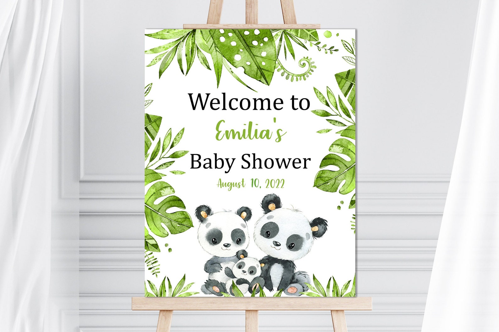 Welcome Signs for Baby Shower Custom Panda Welcome Baby - Etsy