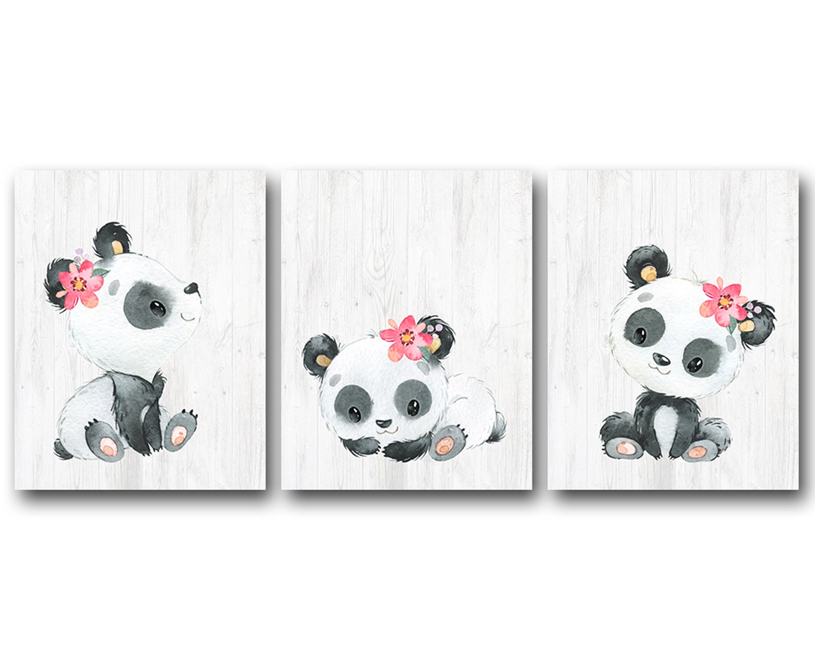 Panda Wall Decor Baby Girl Nursery Poster Children Art Prints - Etsy