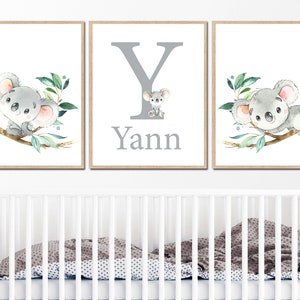 Letter Initial Prints Custom Name Sign Poster Child Nursery - Etsy