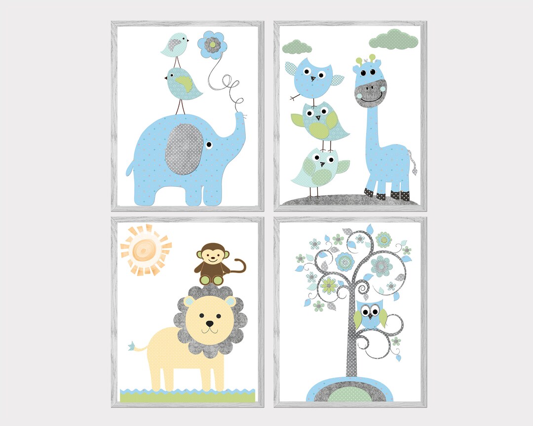 Baby Boy Nursery Wall Decor Childrens Art Printable Kids Bedroom Poster ...