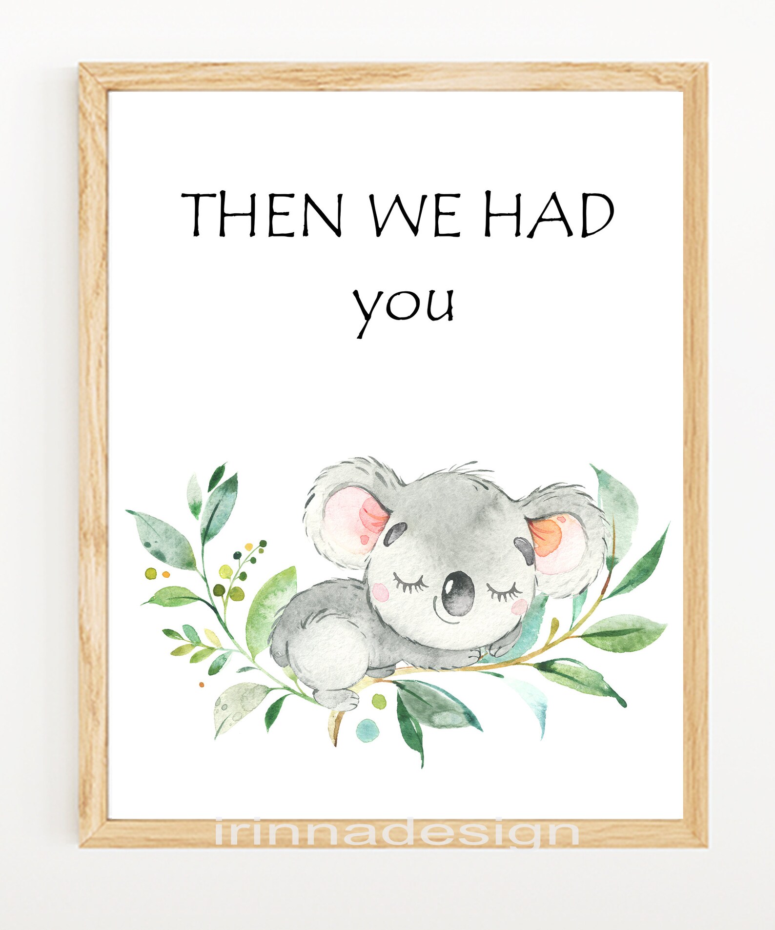 Koala Wall Decoration Child Quote Wall Art Nursery Neutral Room Kids ...