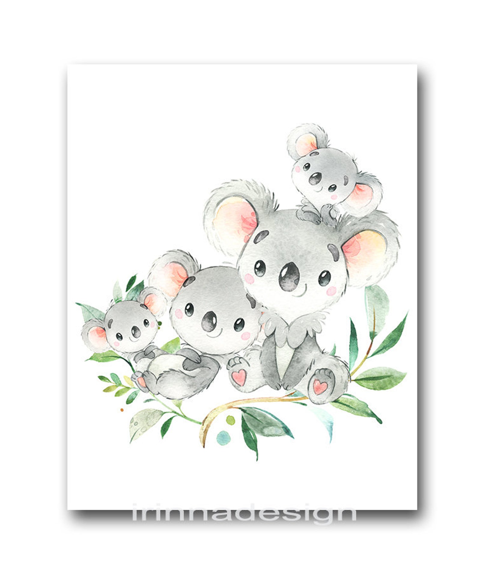 Australian Animals Prints Nursery Wall Art Decor Koala Poster - Etsy