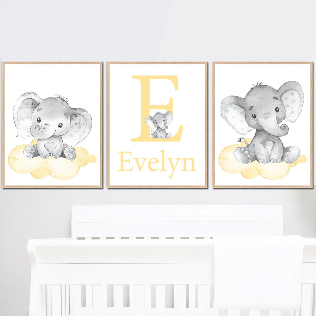 Custom Baby Name Prints Neutral Nursery Art Initial Personalized ...