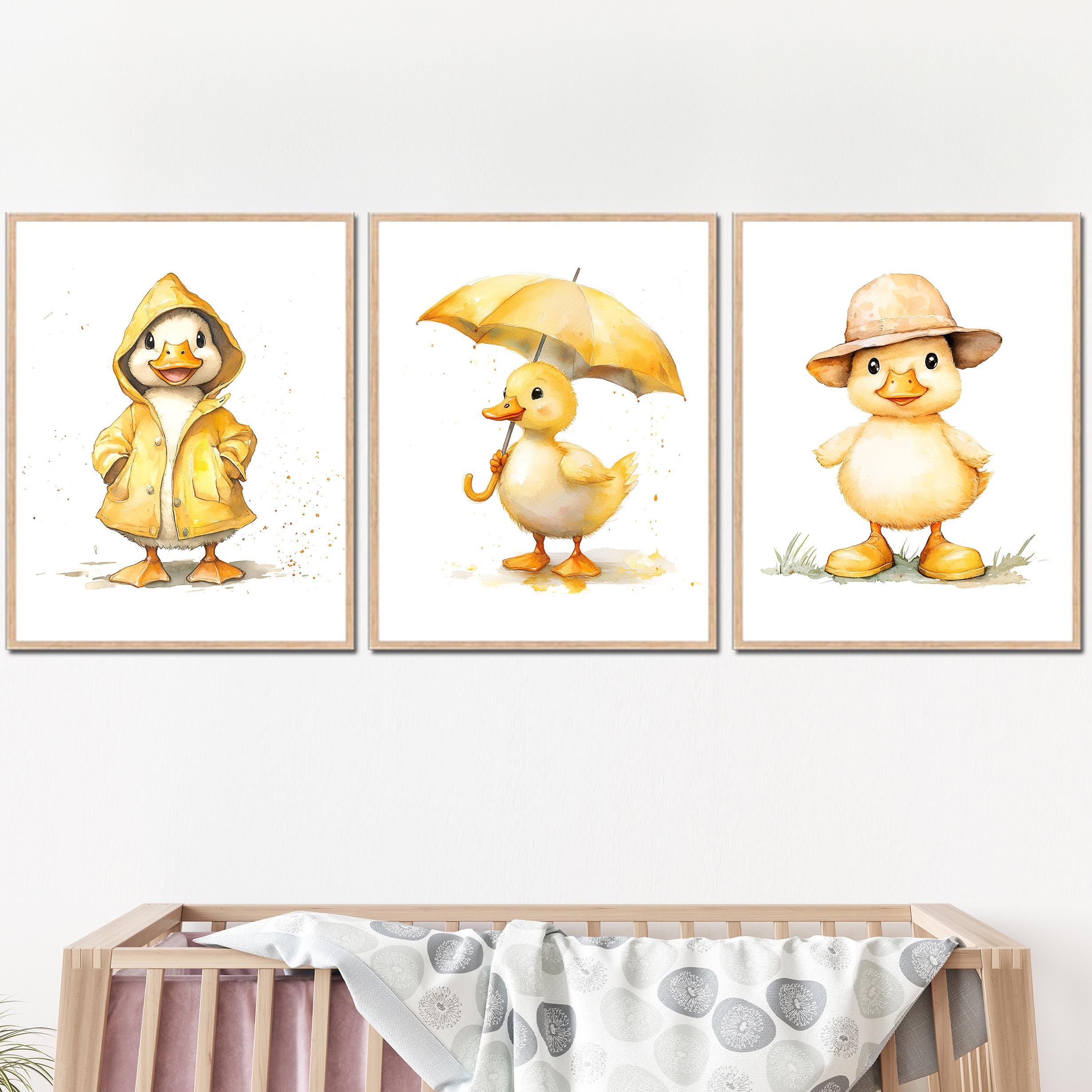 Neutral Duck Nursery Wall Artwork Printable Girl Boy Bedroom Decor ...