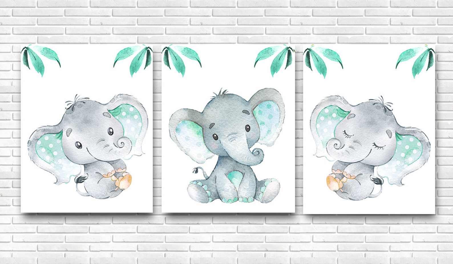 Elephant Neutral Baby Girl Boy Nursery Wall Art Poster Print - Etsy
