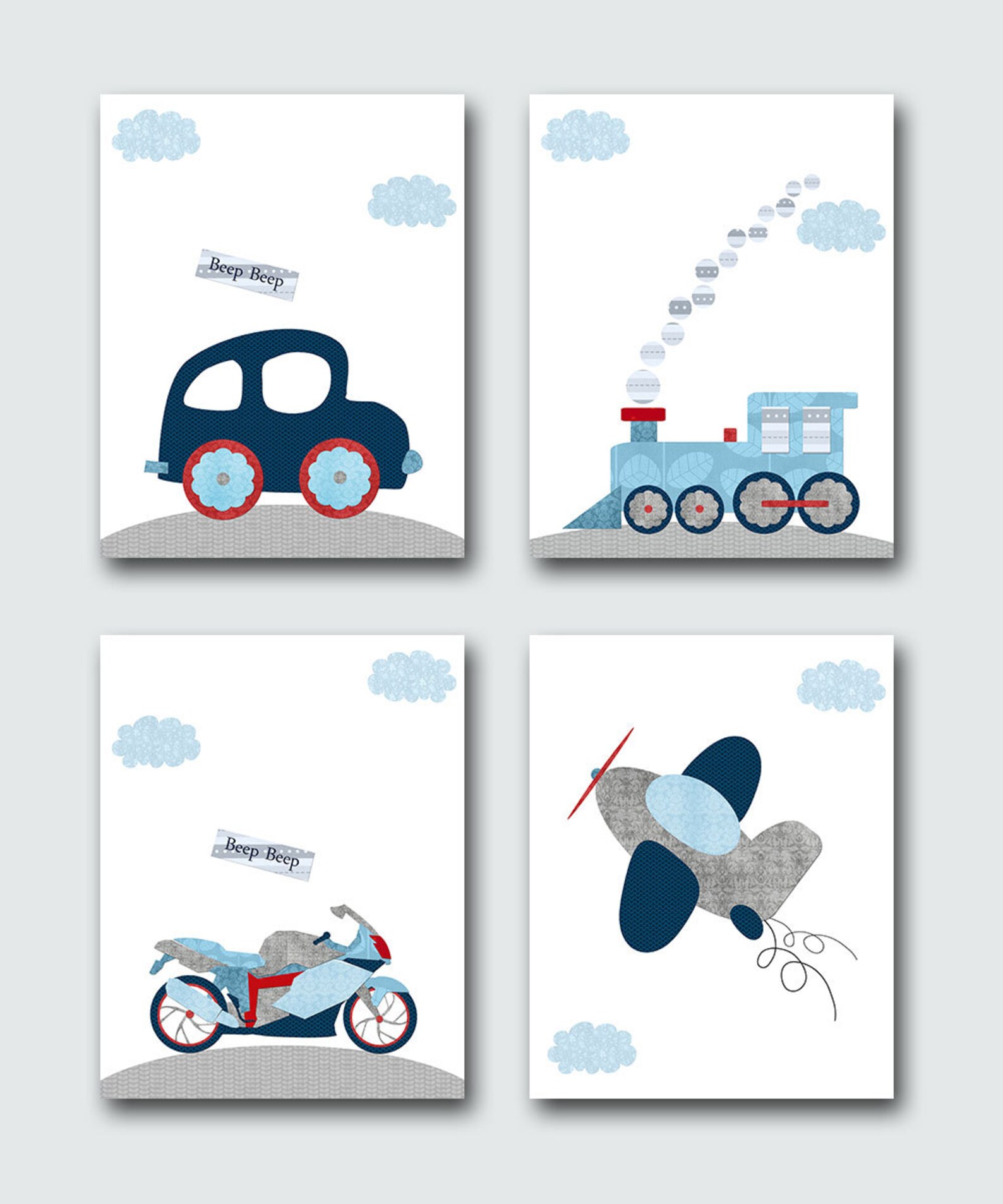 Transportation Baby Boy Room Decoration Nursery Wall Art Print Plane ...