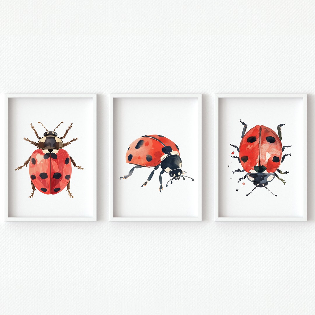 Ladybug Nursery Wall Art Print for Kids Bedroom Decor Digital Download ...