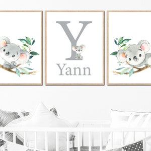 Letter Initial Prints Custom Name Sign Poster Child Nursery - Etsy
